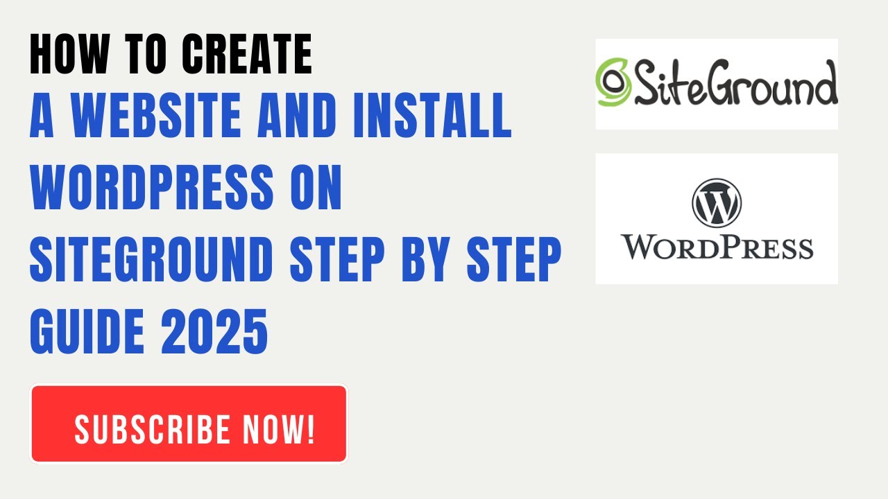 How To Create A Website And Install Wordpress On Siteground Step By