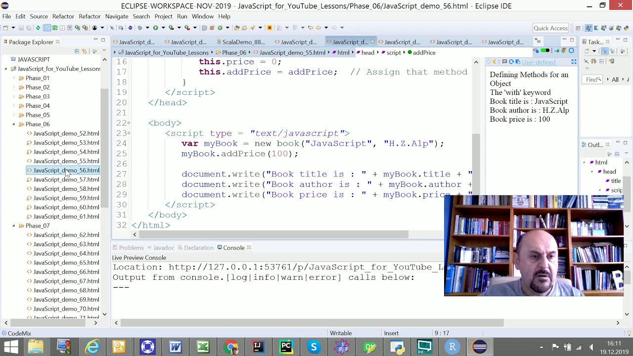 Javascript Lesson 6 By Using Eclipse Ide Youtube