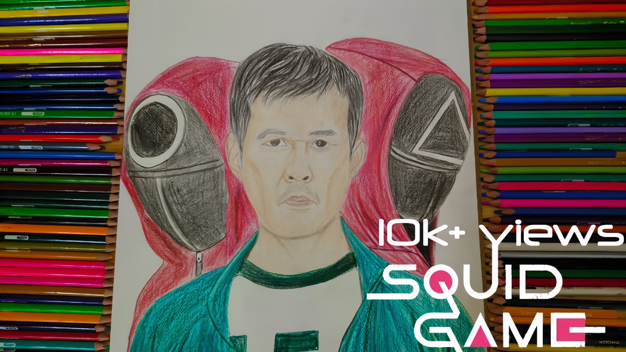 How To Draw Gi Hun Player 456 From Squid Game Drawing Tutorial Step