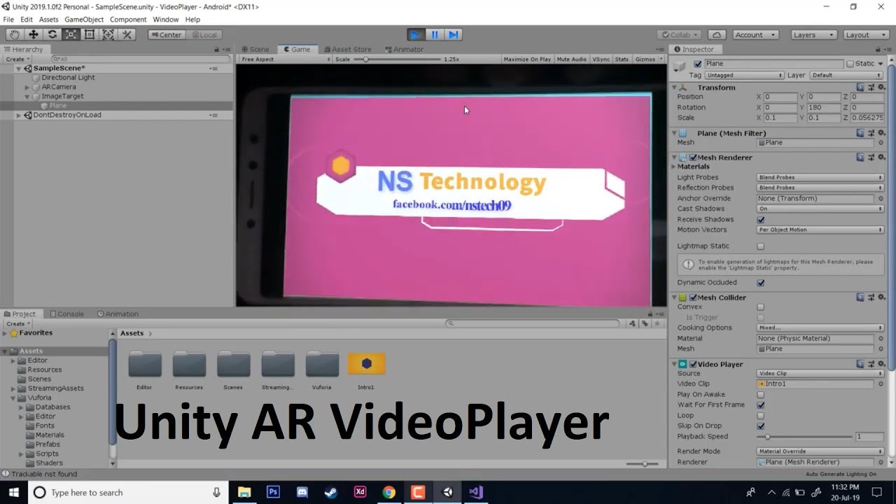 Unity Ar Videoplayer Tutorial Youtube