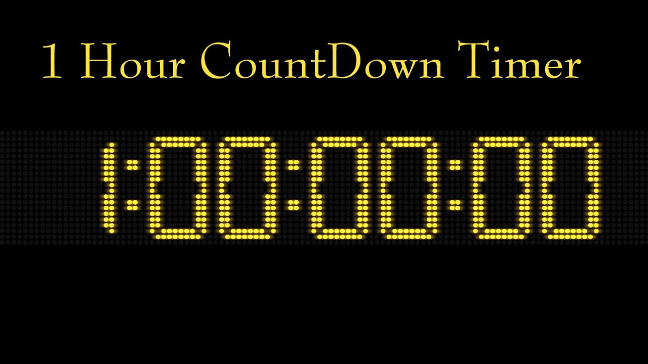 1 Hour Countdown Timer Led カウントダウンタイマー Hd 1920x1080 Youtube