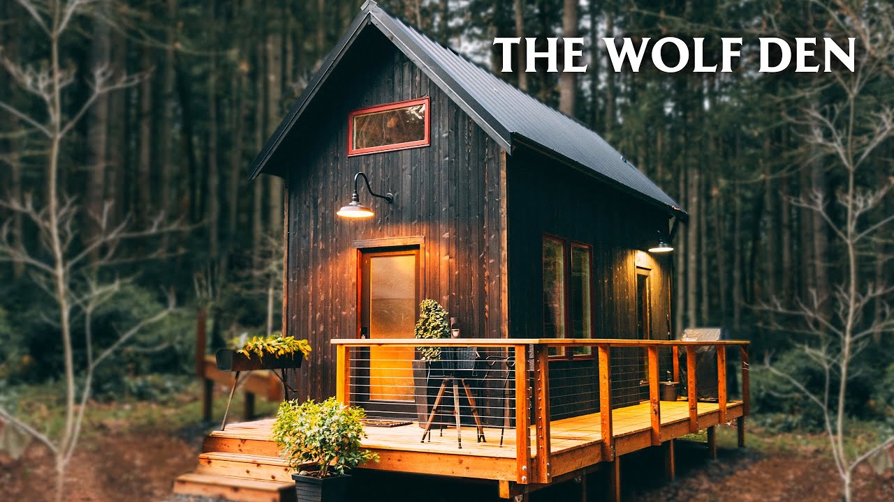 Space Saving 280sqft Tiny House Interior Wolf Den Cabin Youtube