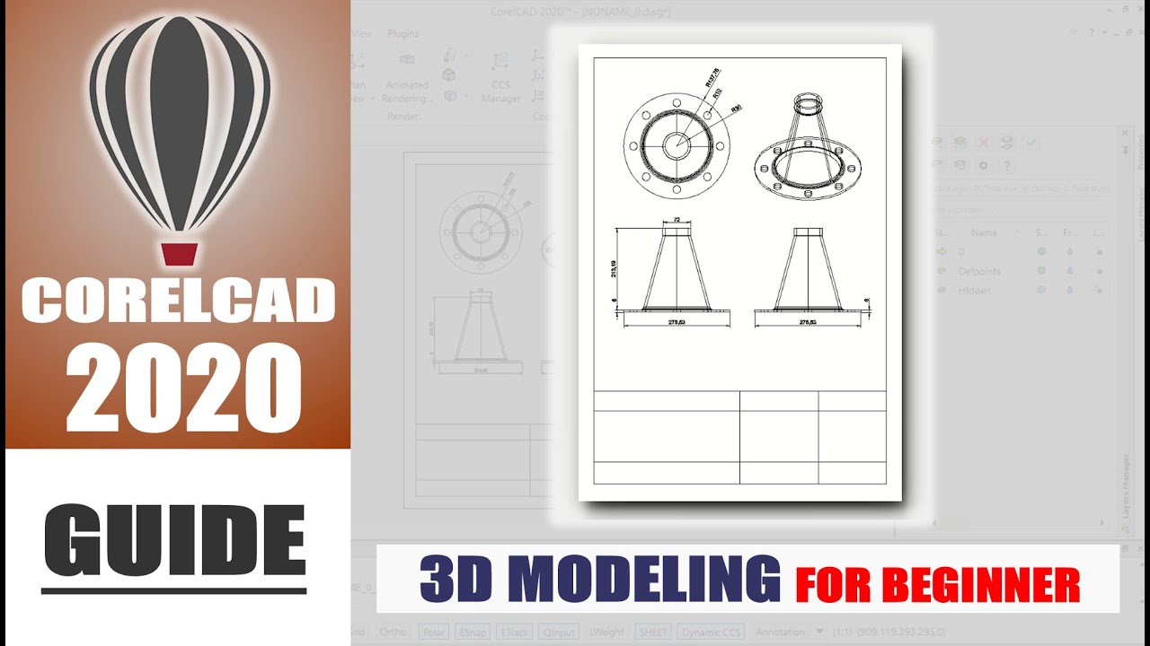 Corelcad 2020 3d Modeling Guide Tutorial For Beginner Youtube