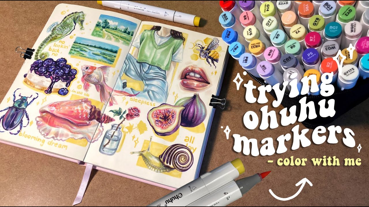 Draw With Me Trying Ohuhu Markers рџњџ Youtube