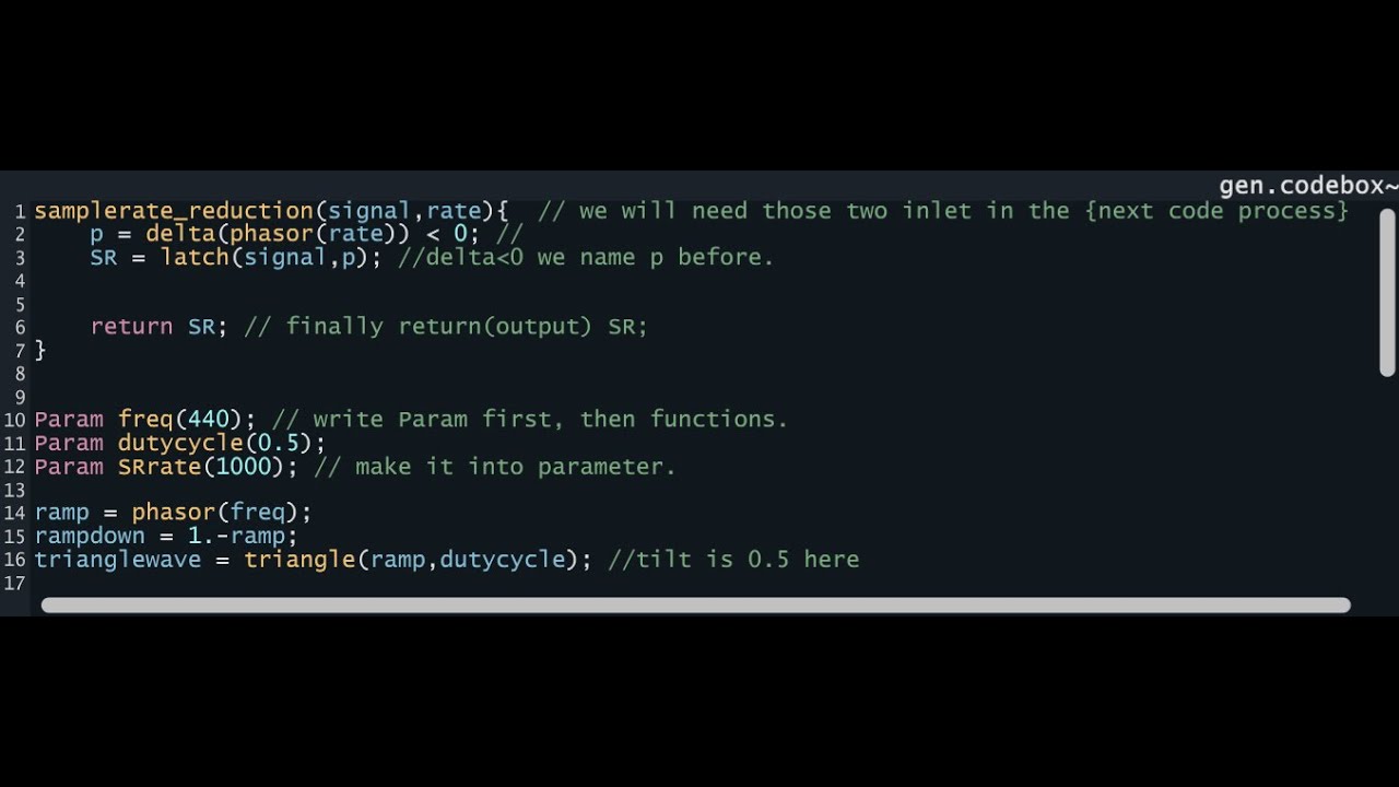 Max Msp Basics About Gen Codebox For Beginners Youtube