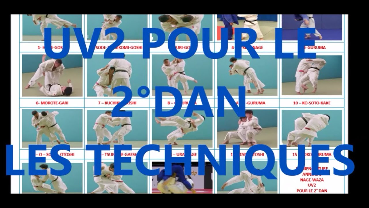 Uv2 Pour Le 2 Dan Annexe 1 Judo Nage Waza Et Ne Waza 26 Techniques