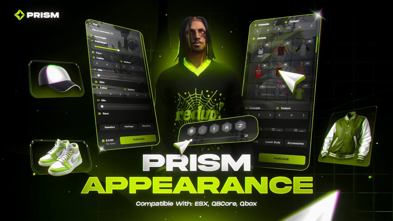 Prism Appearance Fivem Redesigned Illenium Appearance Esx Qbox