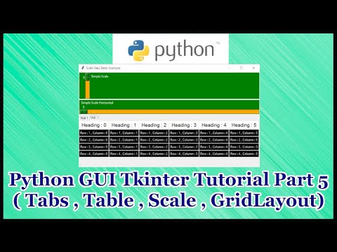 Python Gui Tkinter Tutorial Part 17 5 Tabs Slider Table In Tkinter