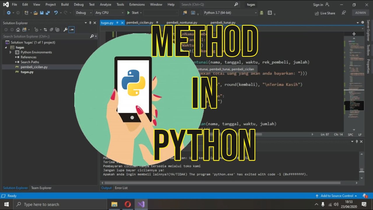Implementasi Method Pada Python Youtube