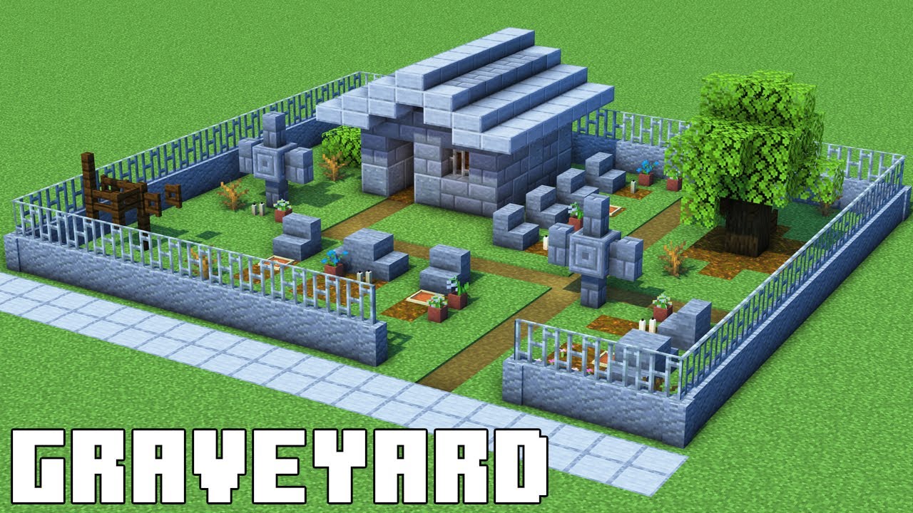 Minecraft Tutorial How To Make A Graveyard Youtube