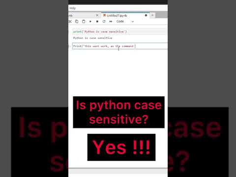 Ep6 Is Python Case Sensitive Pythonprogramming Learnpython