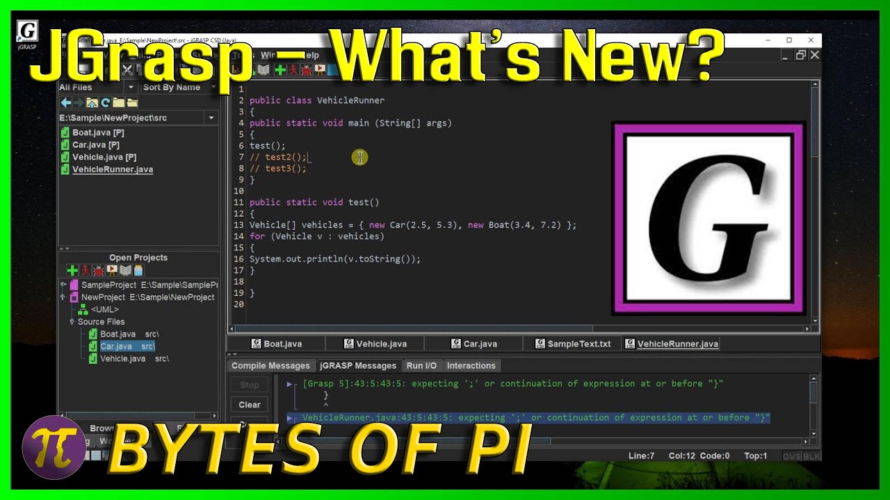 Jgrasp Highlighted Features 2021 Youtube