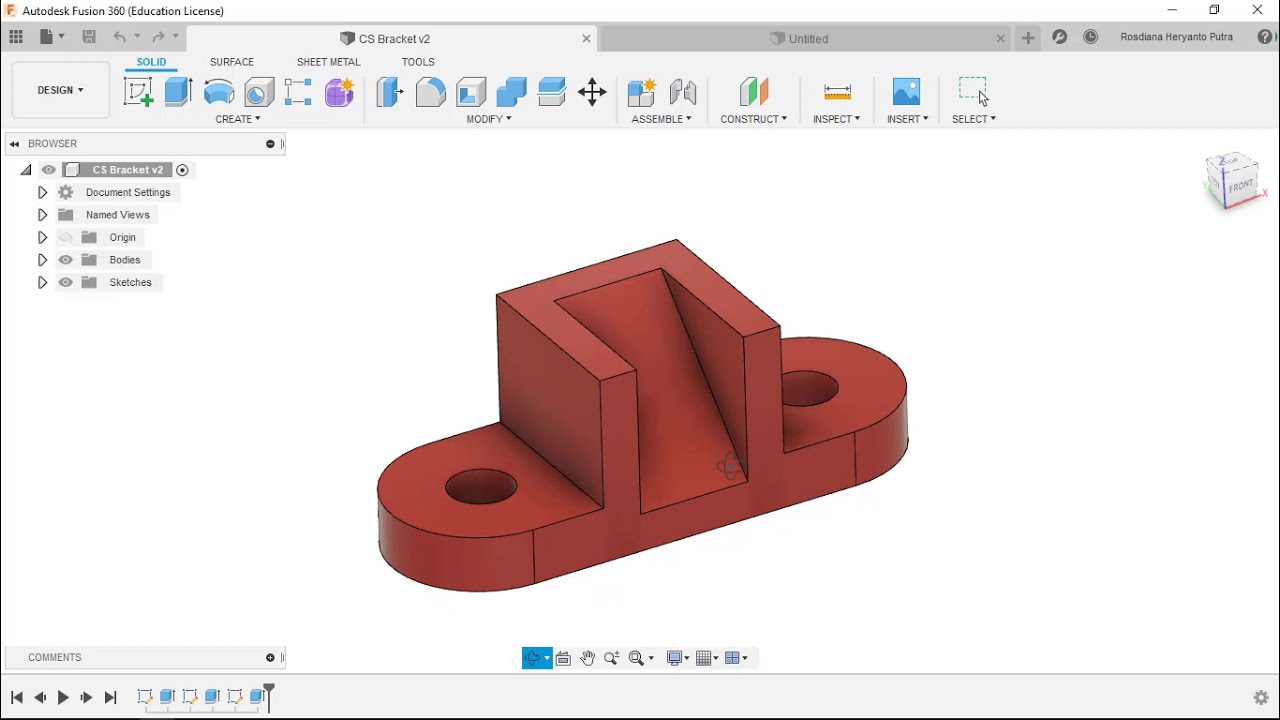 Fusion 360 Series Cs Bracket Tutorial Youtube