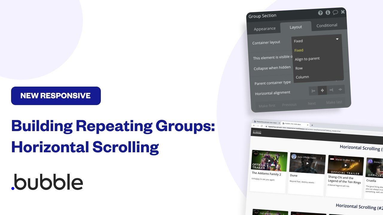 How To Create Horizontal Scrolling Repeating Groups With Bubble S New