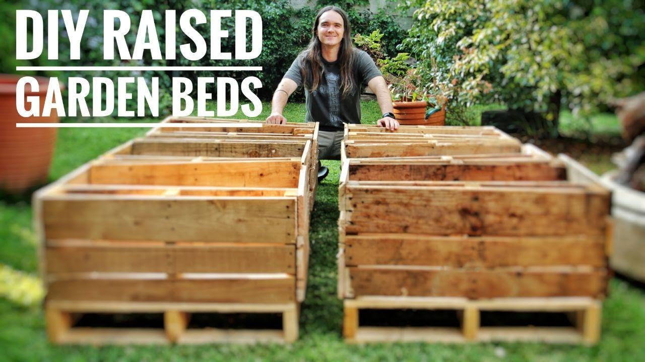 Diy Raised Garden Beds Made With Pallets Youtube