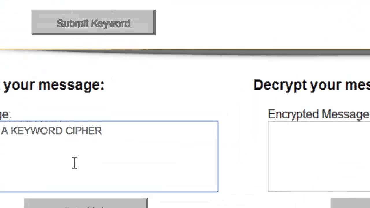How To Use The Keyword Cipher Youtube