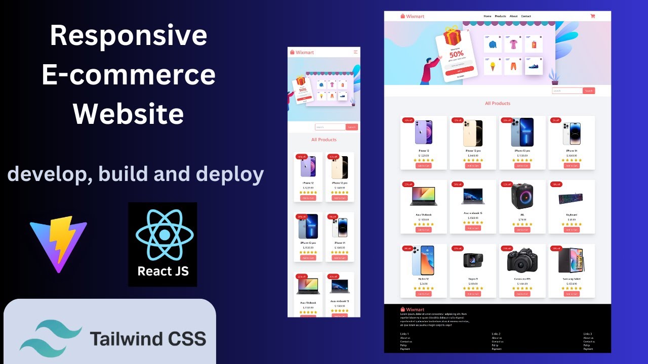 Responsive E Commerce Website Using React Js And Tailwind Css React