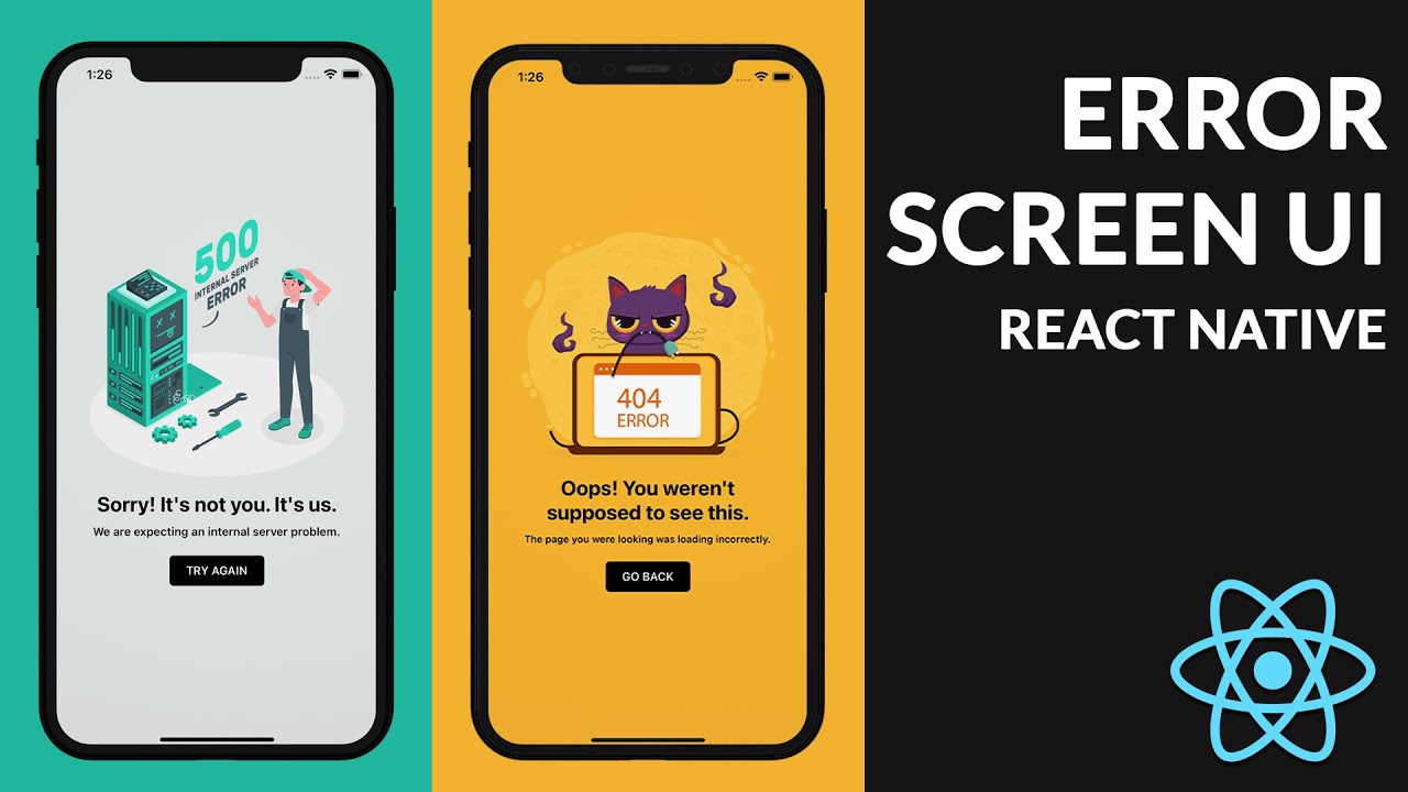 Error Screen Ui React Native Speed Code Youtube