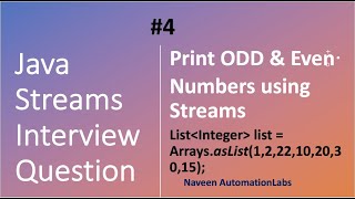 Us Java 8 Stream Program To Print Even And Odd Numbers From List