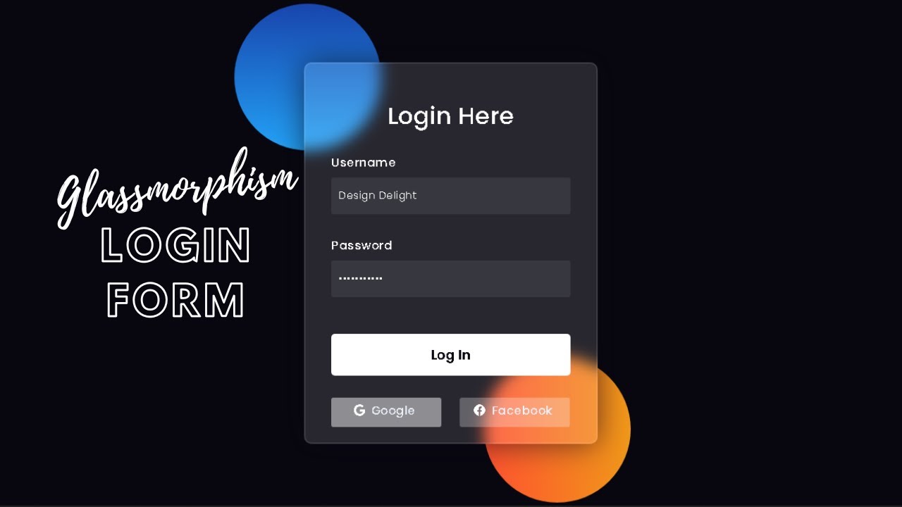 How To Create A Glassmorphism Login Form With Html And Css Youtube