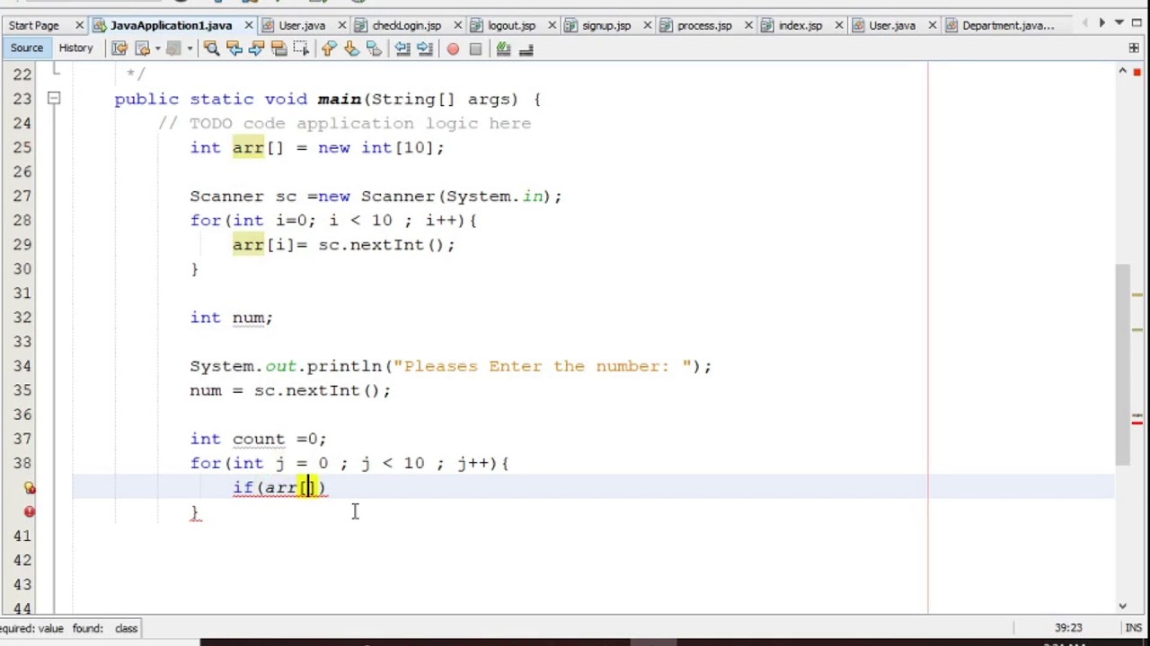 Java 1d Array Solved Example 2 Netbeans Youtube