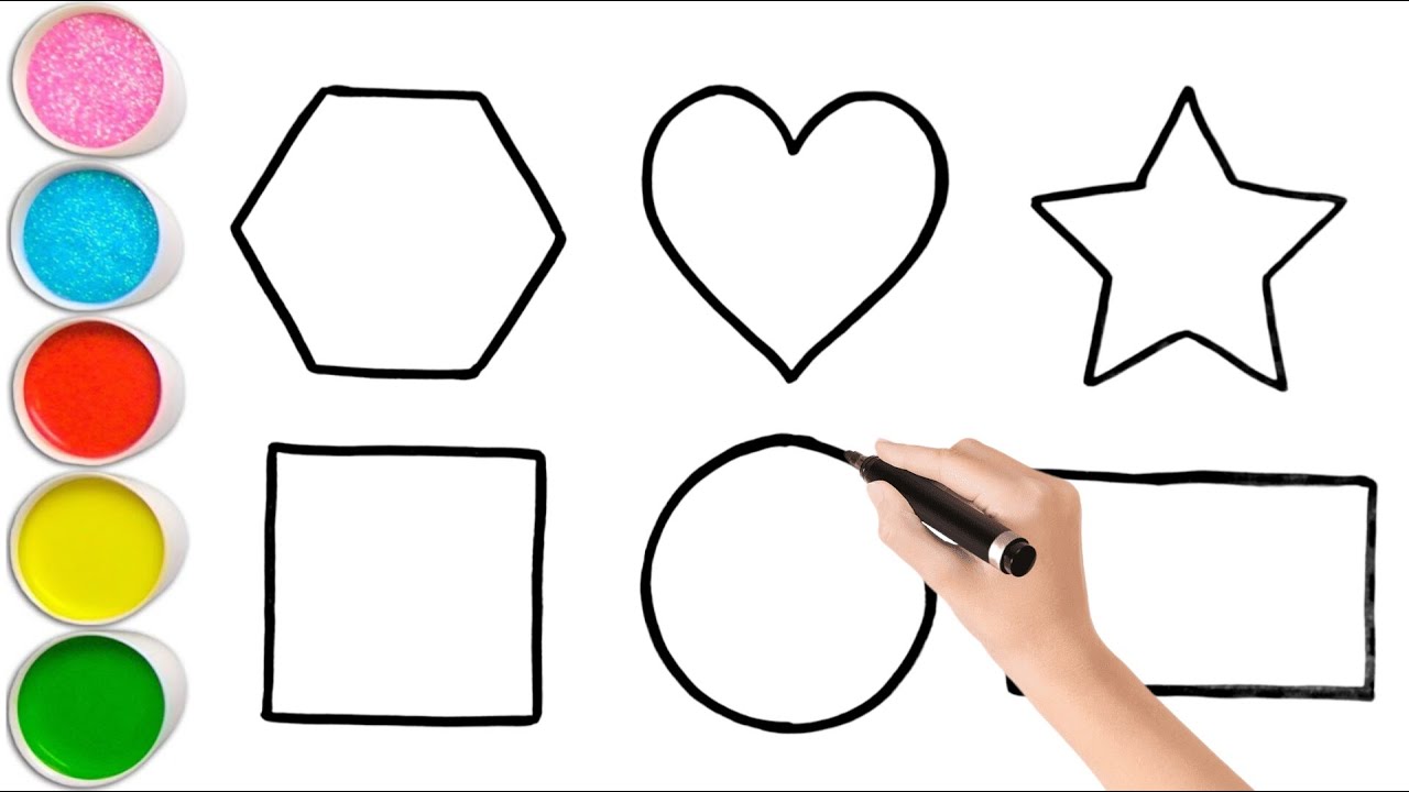 6 Geometric Shapes Drawing For Kids Toddlers Preschool Learning