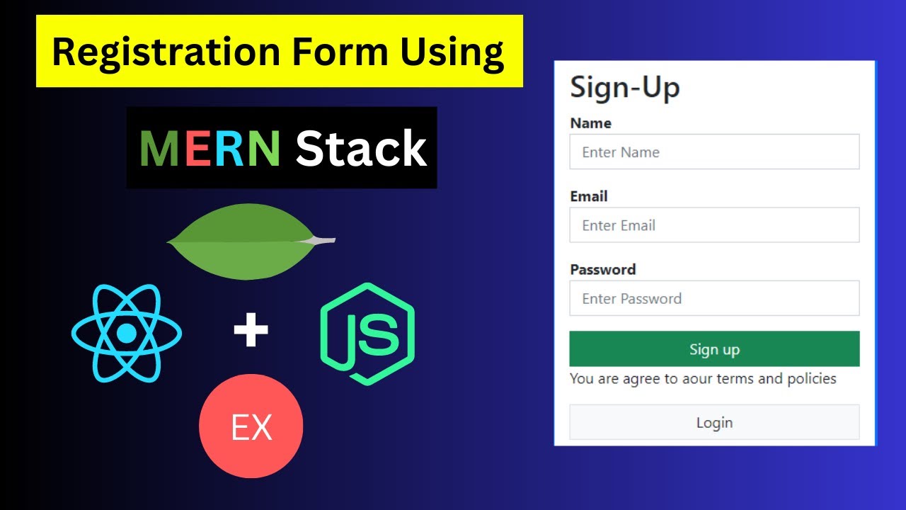 Registration Form Using Mern Stack Sign Up Form With Mongodb Express