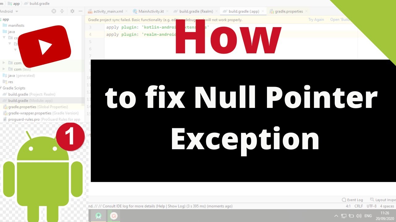 How To Fix Null Pointer Exception In Android Studio Java Kotlin