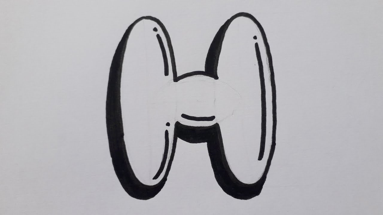 How To Draw Graffiti Bubble Letter H Easy Drawing Capital Letters For