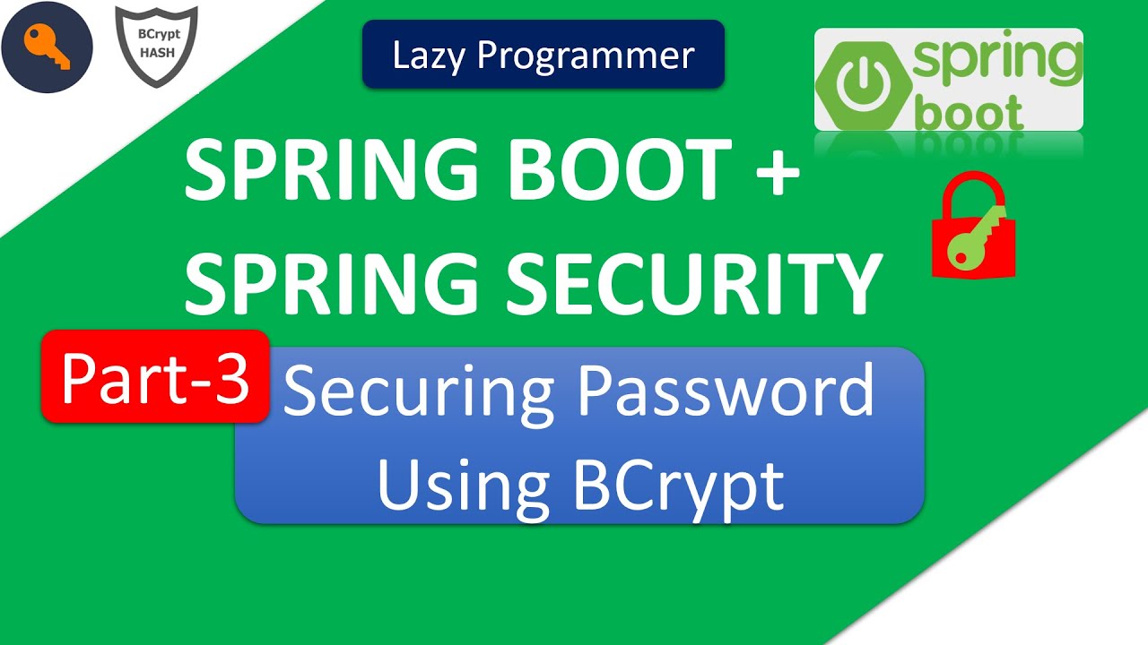 Secure Password Using Bcrypt Spring Security Spring Boot Java Youtube