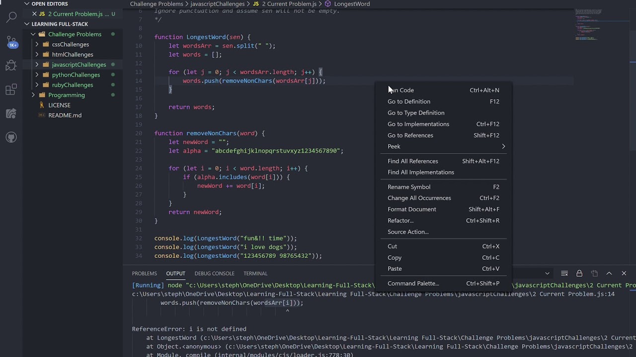 Javascript Coding Challenge Interview Question Longest Word Youtube