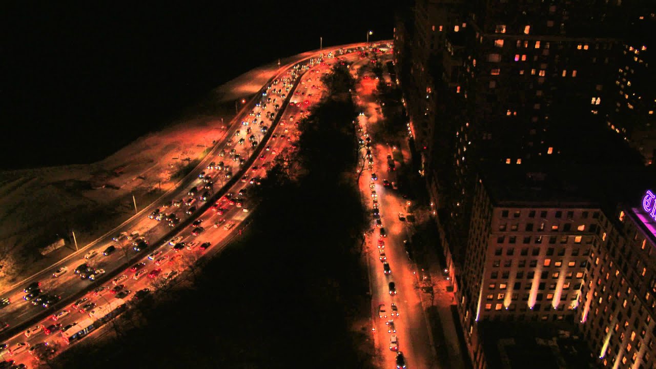Chicago Night Lake Shore Drive S Turn Night Time 4k Resolution