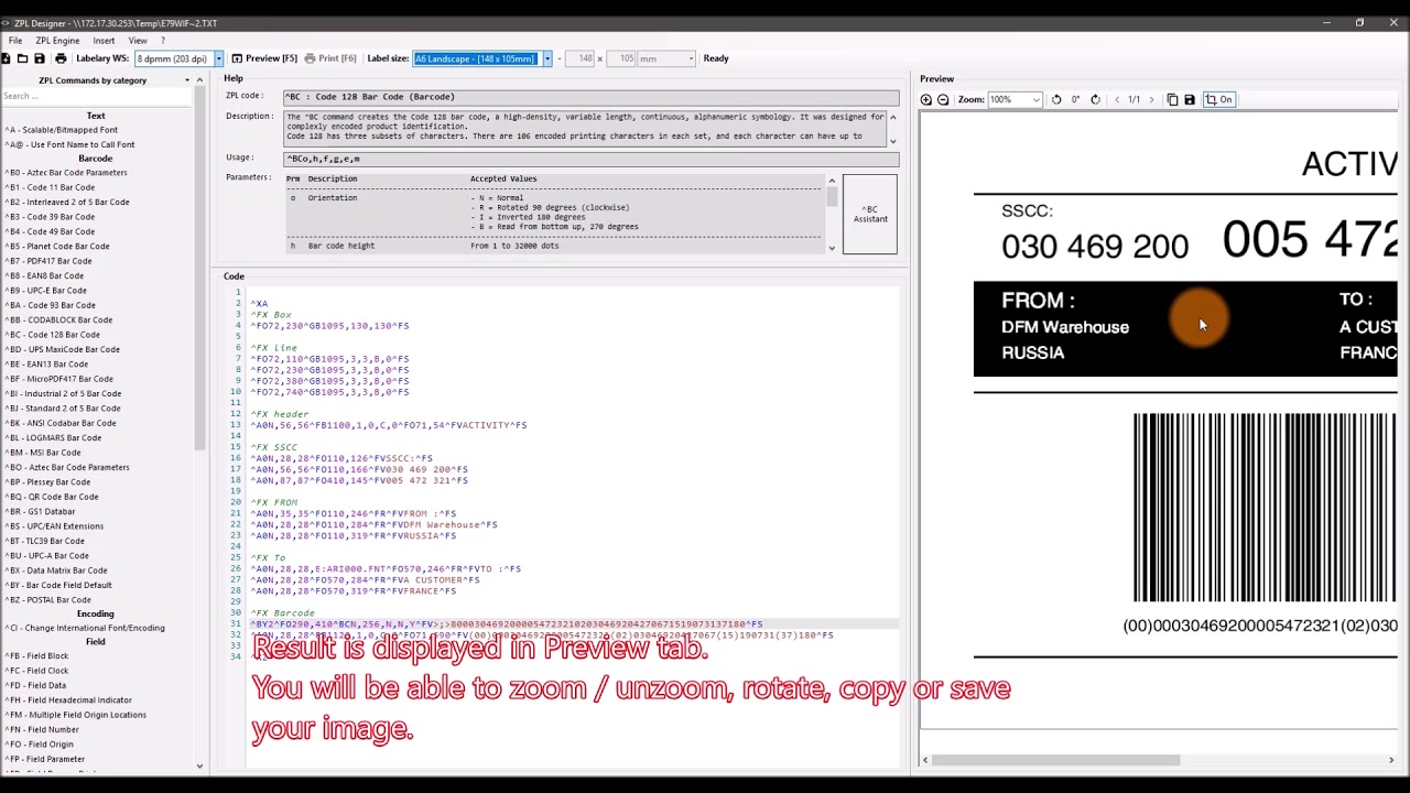 Zpldesigner Using Labelary As Default Zpl Viewer Youtube