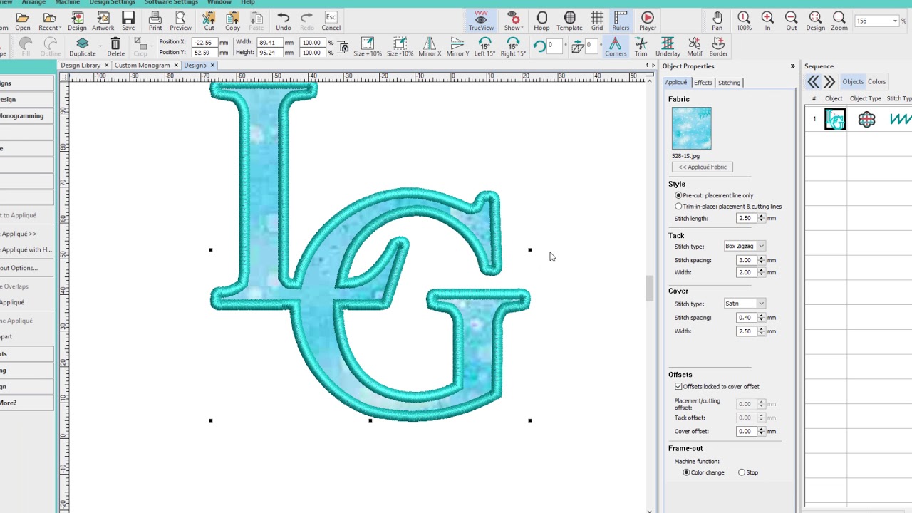 Wilcom Hatch How To Make A Custom Applique Monogram Youtube