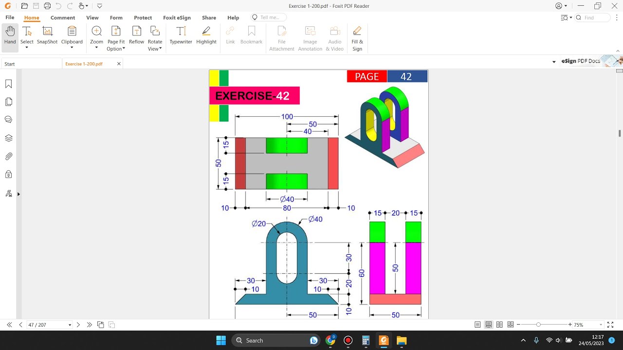 Exercise 42 Solidwork Youtube
