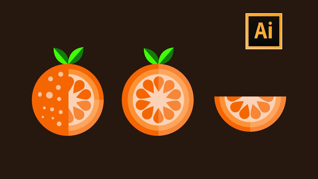 How To Create A Slice Of Orange Adobe Illustrator Tutorial Youtube