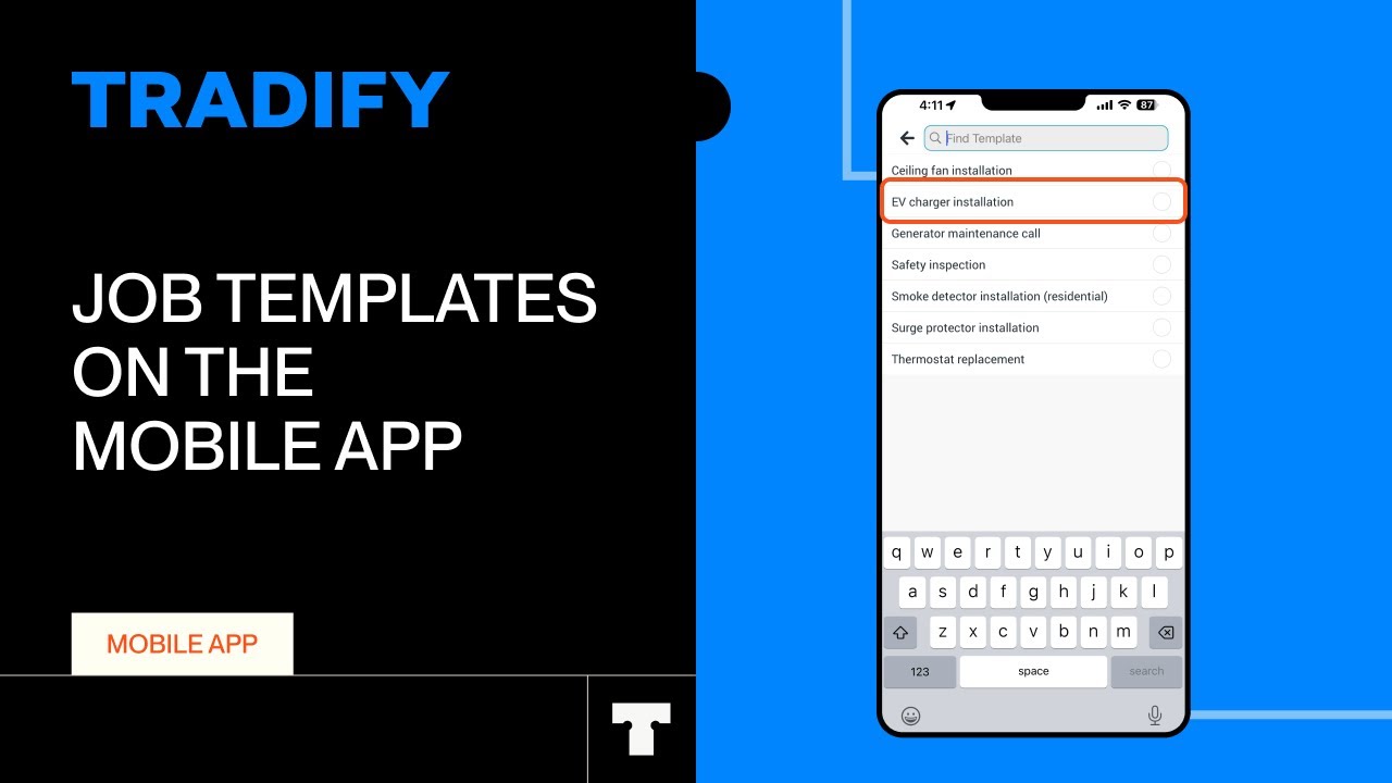 Using Job Templates On The Tradify Mobile App Youtube