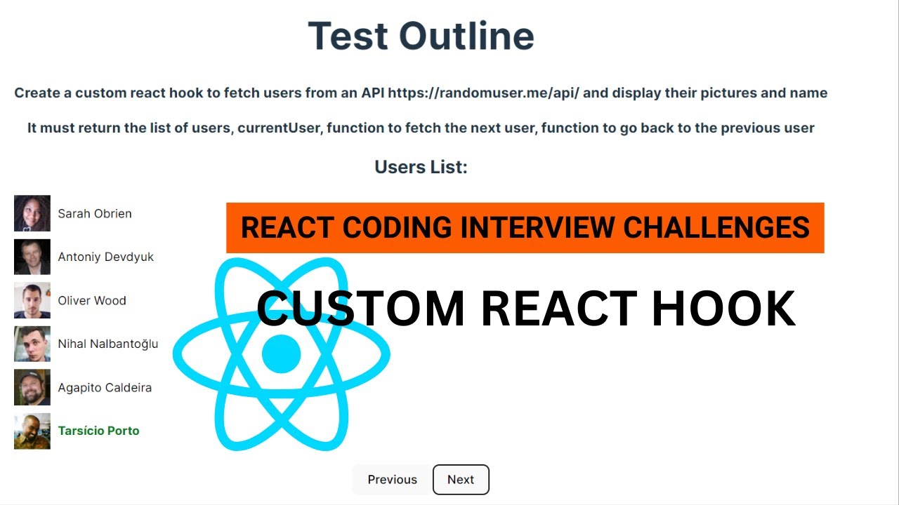 React Coding Interview Challenges 1 Create A Custom React Hook That