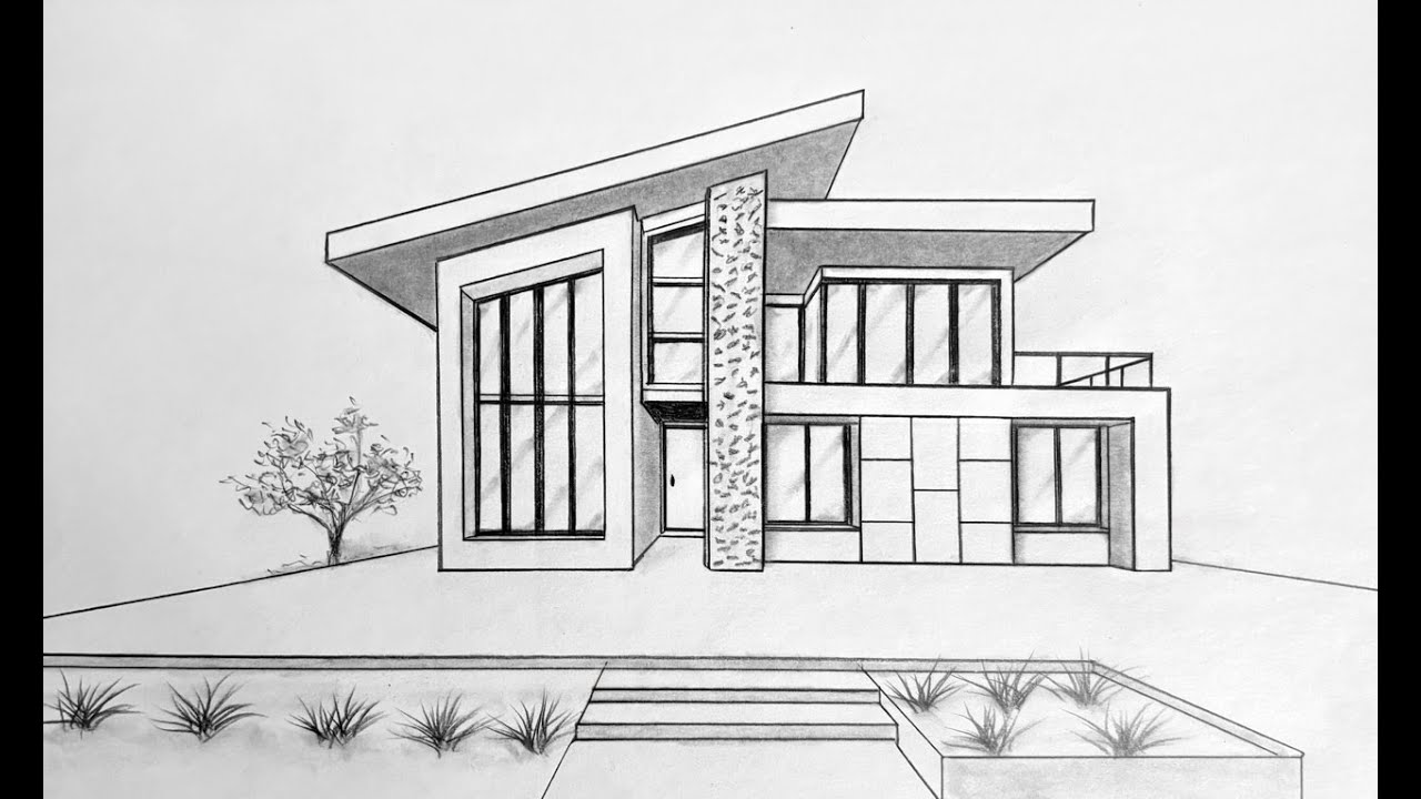 One Point Perspective House