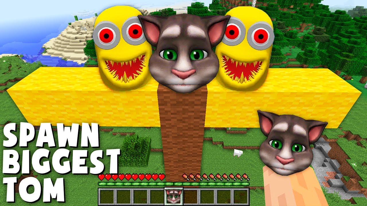 How To Spawn The Multi Mob In Minecraft Talking Tom And Scary Minion
