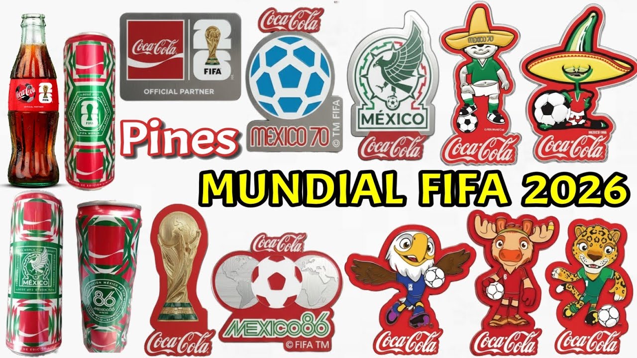 10 Diferentes Pines Coca Cola Mundial Fifa México Estados Unidos Canada