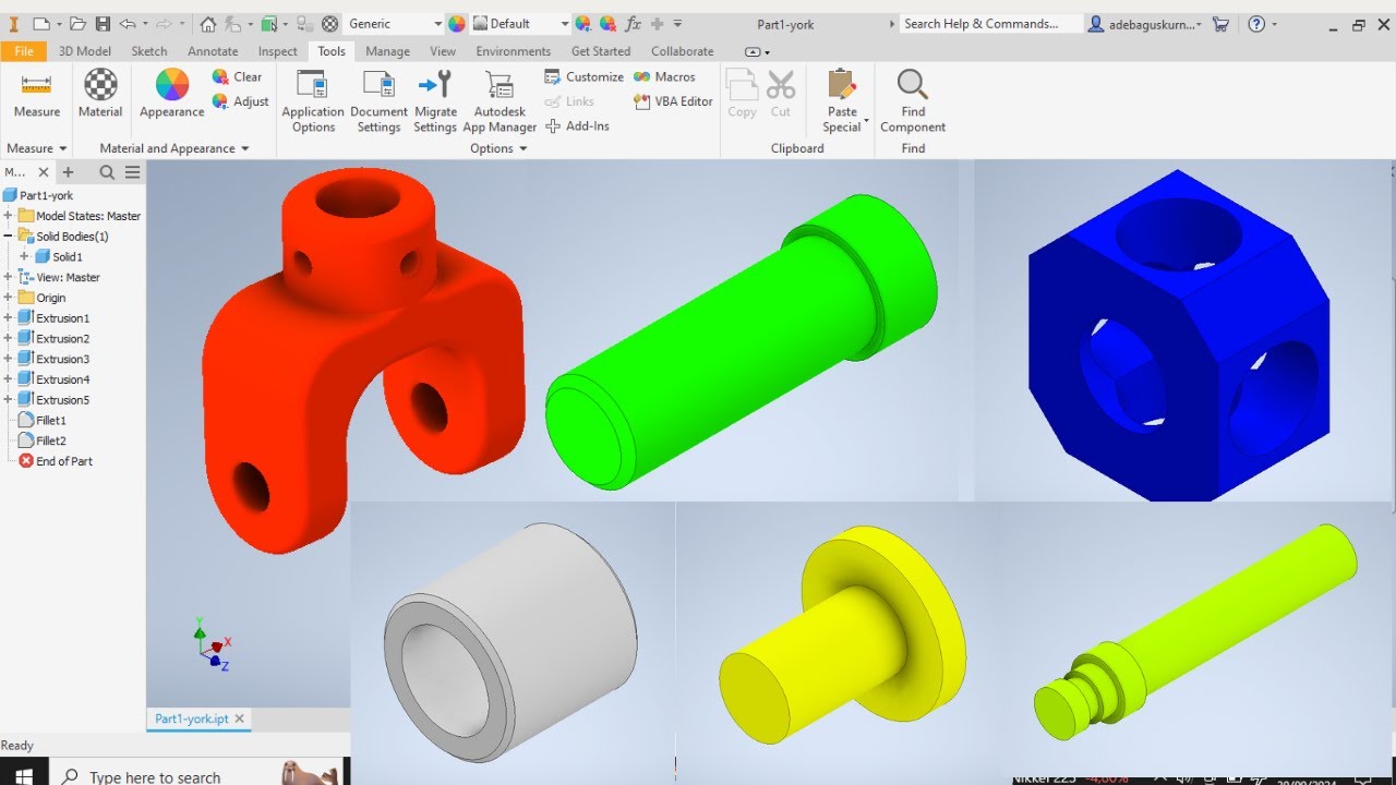 Tutorial Universal Joint In Autodesk Inventor 2022 Bahasa Indonesia