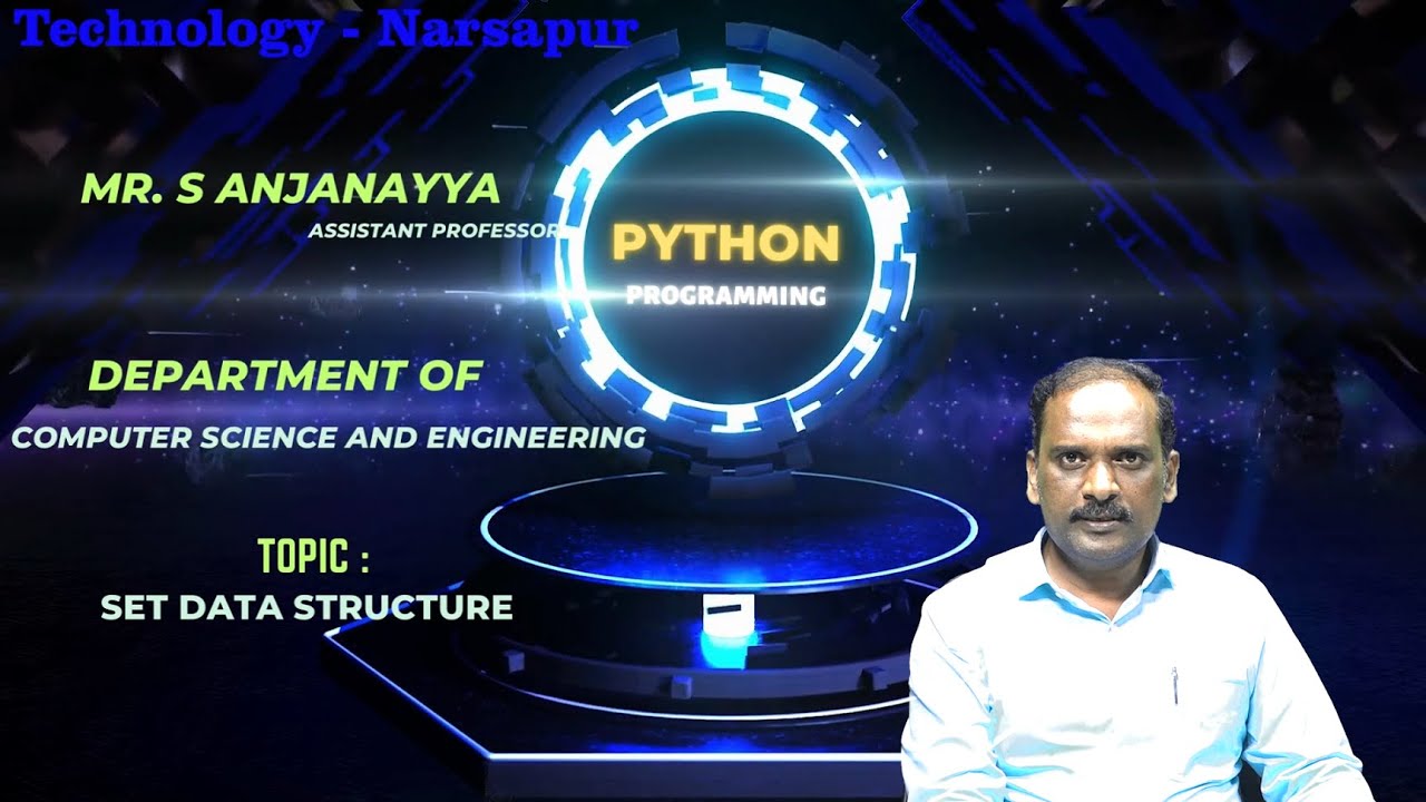 Set Data Structure In Python By Mr S Anjanayya Youtube
