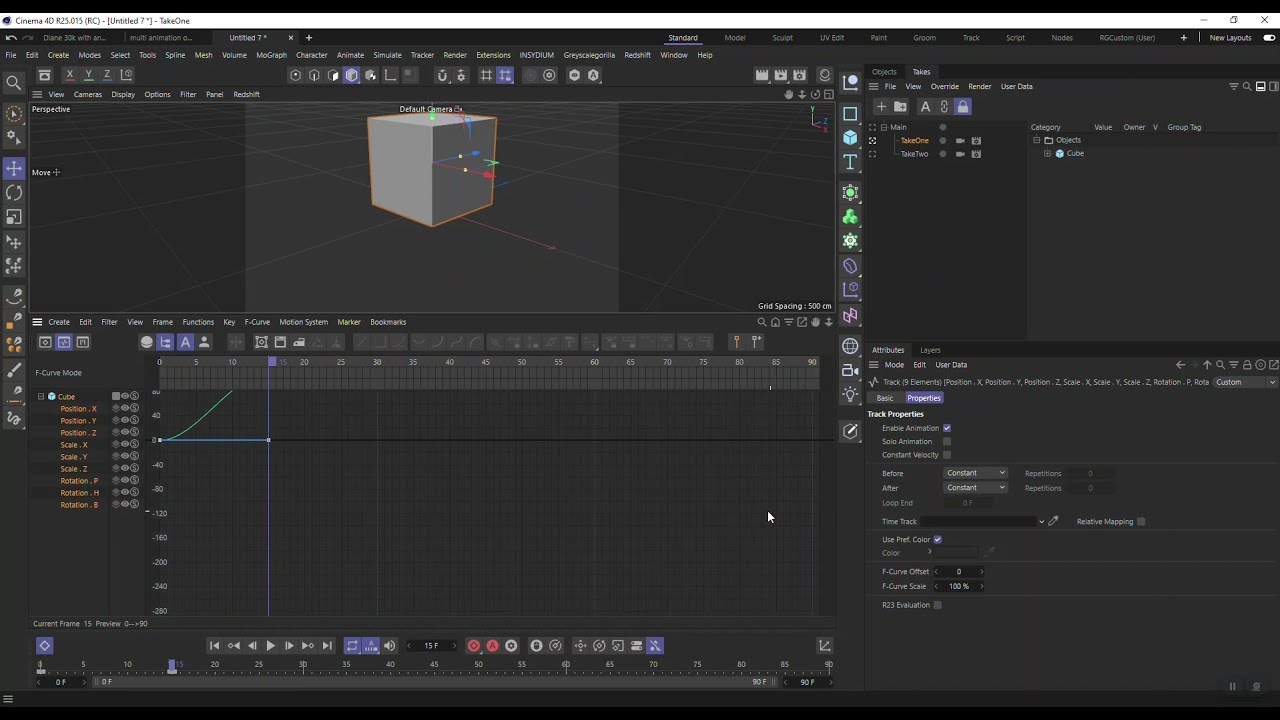 How To Use C4d Take System For Multiple Animation Tracks In Gltf Or Fbx