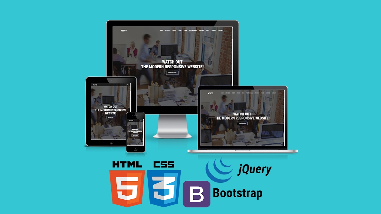 1 Build Modern Responsive Website With Html5 Css3 Bootstrap Youtube