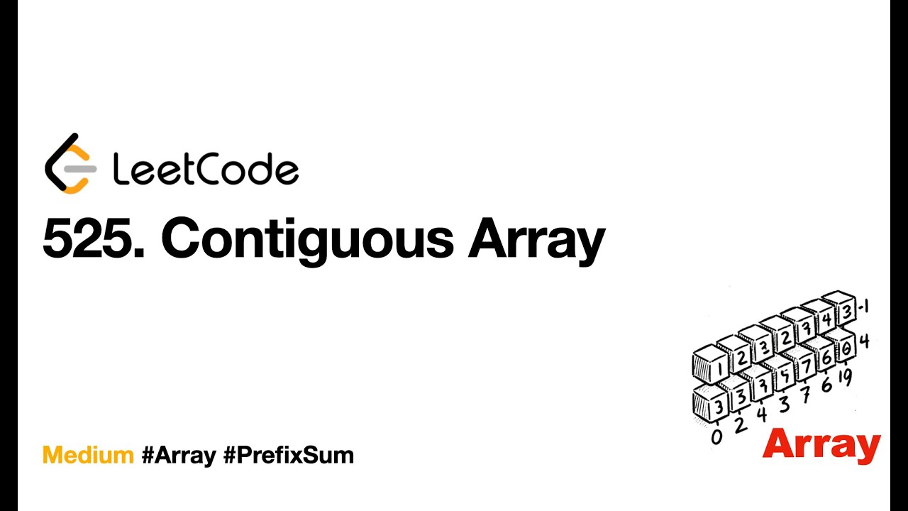 525 Contiguous Array Beginner Friendly W Thinking Process Youtube