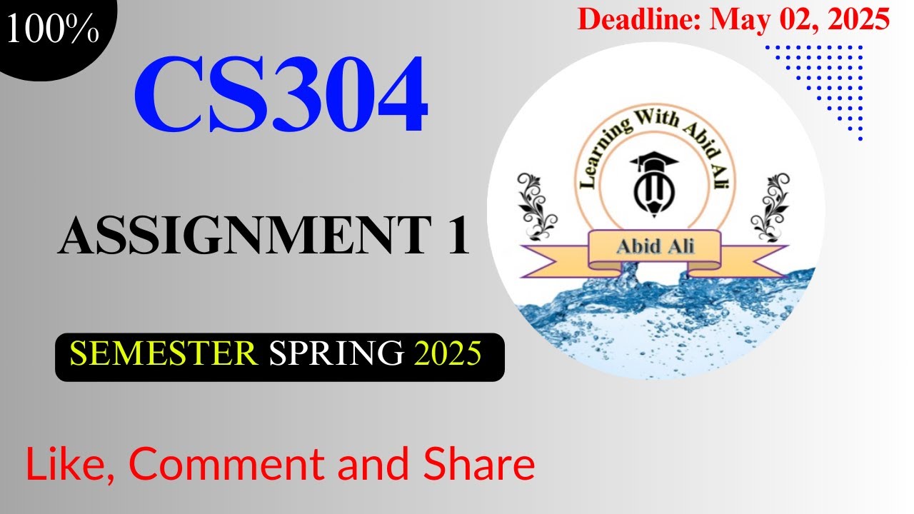 Cs304 Assignment 1 Cs304 Assignment 1 Solution Spring 2025 Object