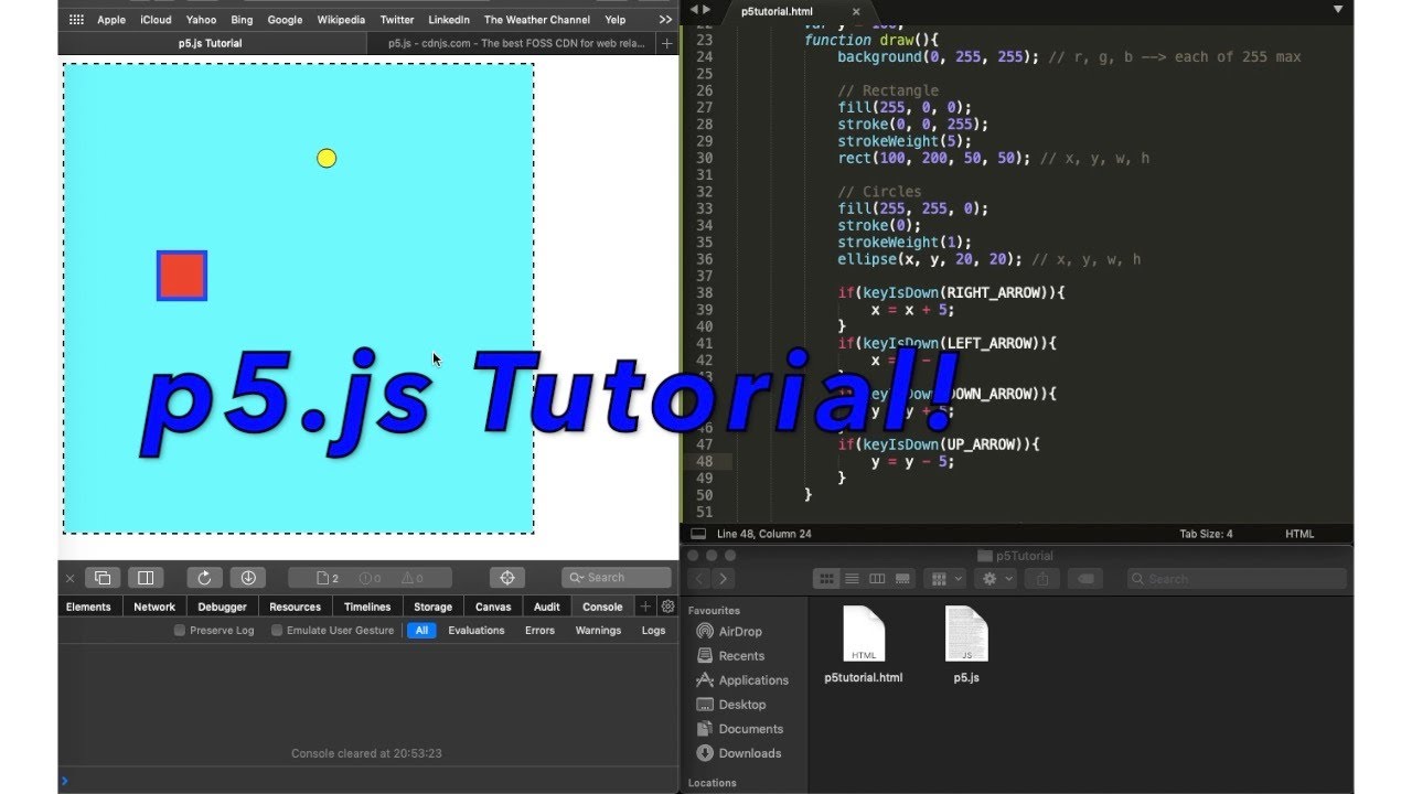 P5 Js Tutorial Fundamentals Of P5 Js Javascript Html Css Youtube