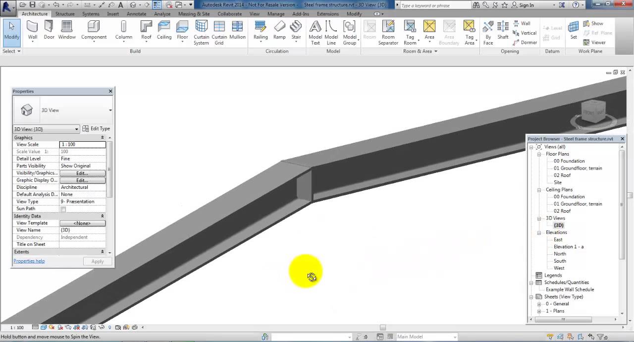 Revit 2014 Steel Frame Structure Part 2 Youtube