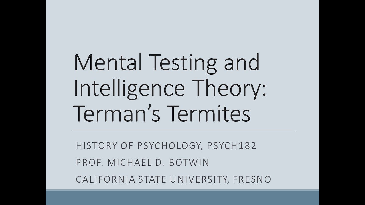 P182 Intelligence Terman Youtube